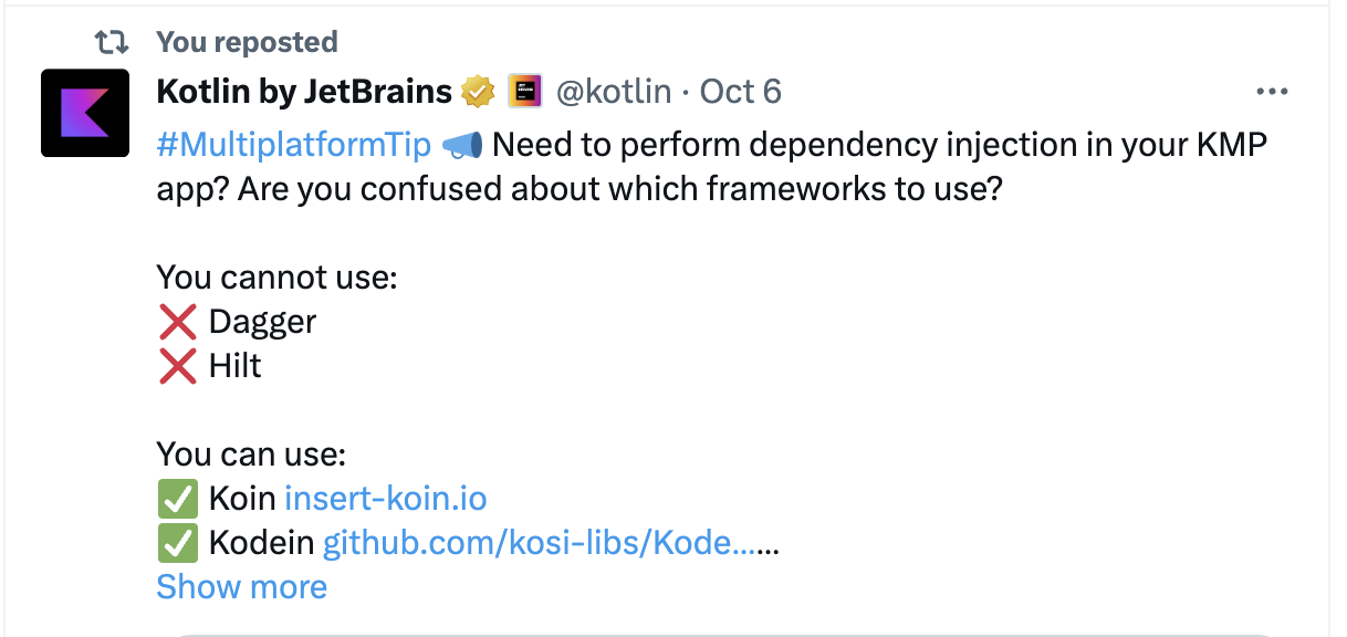 Koin: The Kotlin Multiplatform (KMP) Dependency Injection Framework Koin: The Kotlin Multiplatform (KMP) Dependency Injection Framework